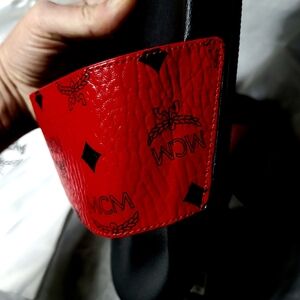 MCM | Shoes | Mcm Black And Red Slide Sandals | Poshmark